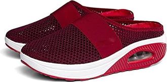 Generic 2025 Air Cushion Slip-on Walking Shoes Orthopedic Diabetic Walking Shoes, Air Cushion Shoes for Women, Mesh Orthopedic (Red,39)