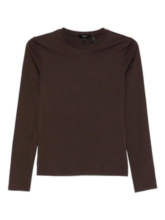 Theory t-shirt à manches longues - Marron