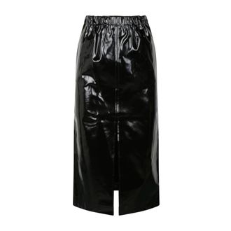Maison Margiela Schwarzer Lackleder Midi-Rock - - Skirts - Damen - Schwarzk - XS