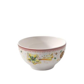 Villeroy & Boch Winter Bakery Delight Schale mit Sternschnuppenmotiv, Premium Porzellan, Wei&szlig;/Rot