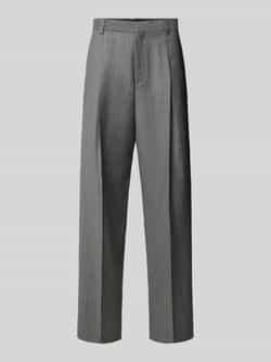 HUGO BOSS Loose Fit Bundfaltenhose aus Wolle mit B&uuml;gelfalte