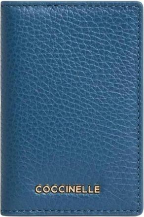 Coccinelle Femme, Accessoires, Bleu, Taille: ONE Size Porte-cartes M&eacute;tallis&eacute;