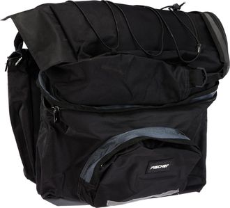 Fischer 86245 Gepäckträger Tasche 3fach, Schwarz, 39 x 44 x 9 cm, 58 Liter