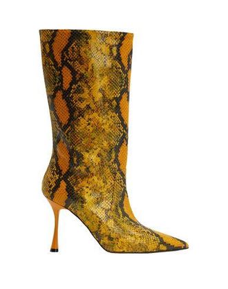 8 by YOOX PYTHON LEATHER HEELED BOOTS
