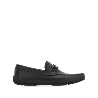 Ferragamo Homme, Chaussures, Noir, Taille: 39 1/2 EU Mocassins en cuir &agrave; plaque Gancini