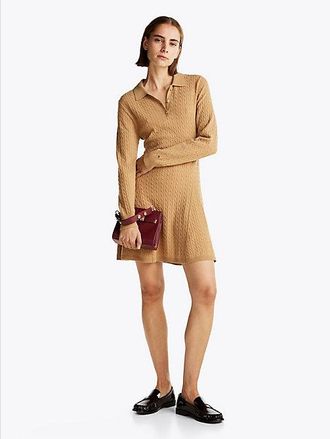 Tommy Hilfiger Robe polo courte en maille torsadée