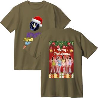 Generic KATSEYE T-shirt de Noël en coton avec motif graphique - T-shirt de concert unisexe à manches courtes Eyekons Casual Streetwear, kaki, 5XL