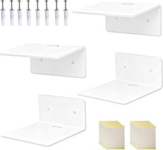 Generic Transparente Regale für die Wand,Dekorativer 4-teiliger Organizer,10 Zentimeter Selbstklebend Wand Organizer - Für Aufbewahrung Schlafzimmer Küche Büc