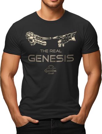 Gasoline Bandit Herren T-Shirt für Motorradfahrer original Design:The Real Genesis