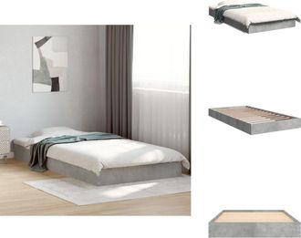 vidaXL Bettgestell Betongrau 100x200 cm Holzwerkstoff - Beton Grau - Holzrahmen - Lattenrost - Single Bett - Doppelbett