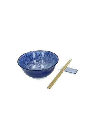 Brandani 51757 Porzellanschale Sushi Experience Set 3-teilig Porzellan und Bambus, 18 x 8,5 cm