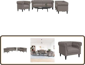 vidaXL Vidaxl - Ensemble de canapés 3 pcs taupe tissu - Canape - Ensemble De Canape - Canapé En Tissu - Canapé Taupe - Meubles De Salon