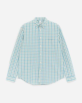 Arket Lockeres Hemd Aus Baumwoll-Leinen-Mischung -T&uuml;rkis