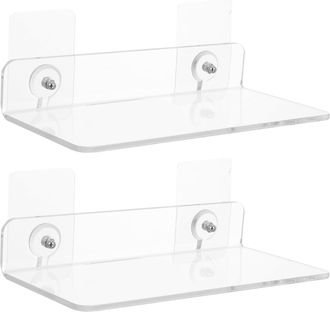 Valiclud 2 Stück Teiliges Acryl Wandregal ohne Bohren Stabiles Langlebiges Wandmontage aufbewahrungssystem für Badezimmer und Küche Feuchtigkeitsbeständig Plat