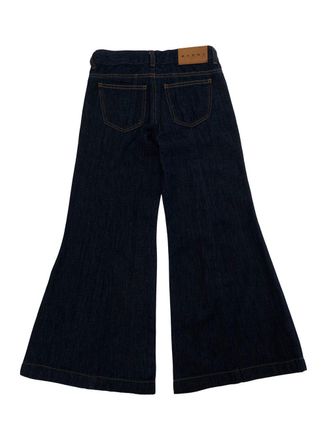 Marni Girls Pants 5 Pockets Blue Cotton Trousers