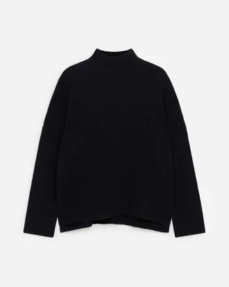 Arket Pullover Aus Wolle Und Baumwolle Mit Stehkragen -Blau