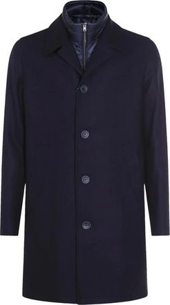 Herno Homme, Manteaux, Bleu, Taille: 2XL Laminar Easy Wool Puffer Carcoat