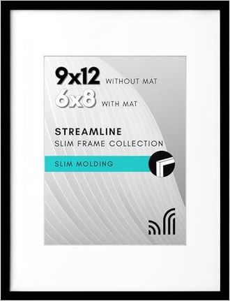 Americanflat 22,9 x 30,5 cm Bilderrahmen mit bruchfestem Glas - Verwendung als 15,2 x 20,3 cm Rahmen mit Passepartout oder 22,9 x 30,5 cm Rahmen ohne Passepartout 
