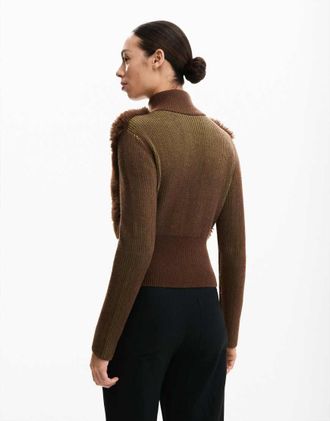 Desigual Veste en maille - Marron chocolat