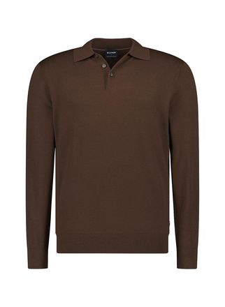 Olymp Herren Pullover braun Merinowolle unifarben