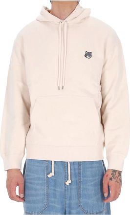 Maison Kitsun&eacute; Homme, Sweatshirts et sweats &agrave; capuche, Beige, Taille: XL Felpa cappuccio