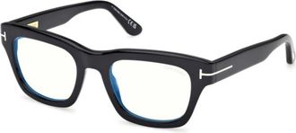 Tom Ford unisex, Accessoires, Noir, Taille: 52 MM Blue Block Rectangular Opticals