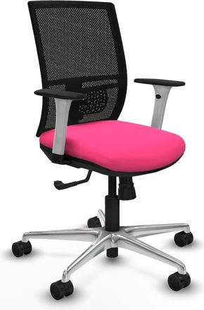 Piqueras y Crespo Drehstuhl mit schwarzen und wei&szlig;en Armlehnen, h&ouml;henverstellbare Lendenwirbelst&uuml;tze, ausgestattet mit Sincro 4 Positionen und Schneideschaum, Schwarz/R