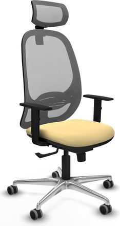 Piqueras y Crespo Cilanco Nackenst&uuml;tzstuhl mit 1D-Armen, h&ouml;henverstellbare Lendenwirbelst&uuml;tze und h&ouml;henverstellbares Kopfteil und Neigungsverstellung, ausgestattet mit 