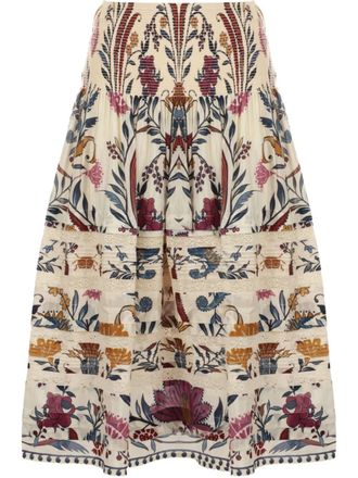 Farm Rio jupe Romantic Lightness à coupe mi-longue - Tons neutres