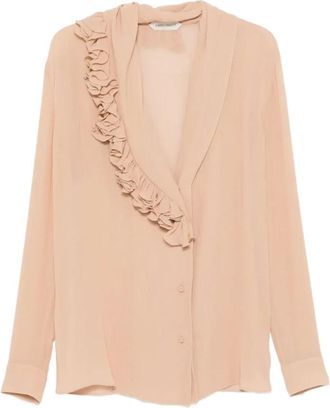 Alberta Ferretti Femme, Blouses et Chemises, Rose, Taille: 40 FR Chemise &agrave; Volants