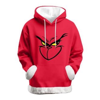 Generic Le Grinch Sweat A Capuche Femme Deguisement Noel De Sweet Chaud Hiver Femmes Adulte Polaire Vêtements Moche Pulls Pull Sweatshirts Costume Pyjama Noël