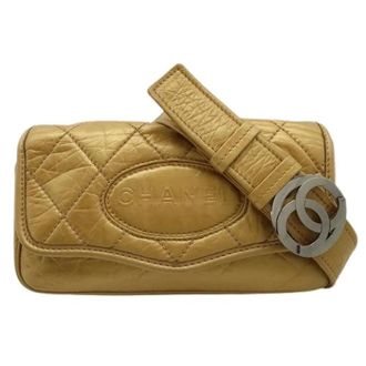 Chanel Pre-owned Vintage Leder G&uuml;rteltasche - - Pre-owned - Damen - Gelb - ONE SIZE
