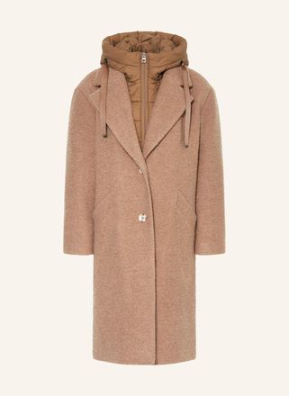 Darling Harbour Darling Harbour Boucl&eacute;-Mantel Mit Herausnehmbarer Blende braun