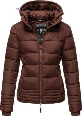 Marikoo Designer Damen Winter Jacke Steppjacke Winterjacke Stepp gesteppt B668 [B668-Sol-Schoko-Gr.S]