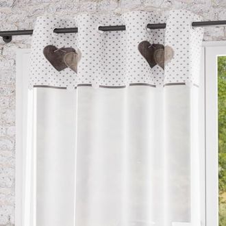 Soleil d'Ocre Segel bei Ösen Wenngleich Baumwolle 130x250 cm Liebe Grau