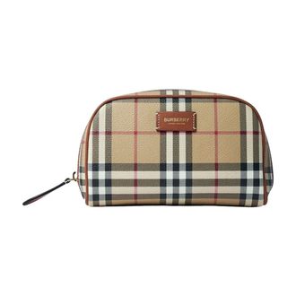 Burberry Femme, Sacs, Beige, Taille: ONE Size Trousse de Voyage &agrave; Carreaux