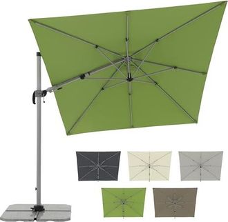 Doppler Sonnenschirm für den Garten 320x240cm Fresh Green I Pendelschirm knickbar, drehbar & neigbar I Gartenschirm mit UV-Schutz 50+ I Kurbelschirm aus Alumi