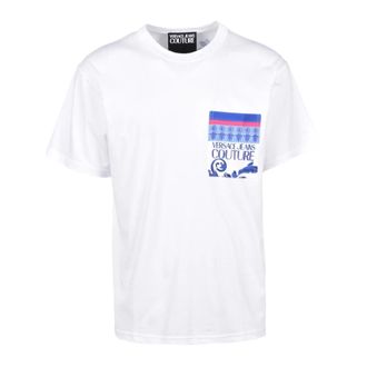 Versace Jeans Couture Baumwoll-T-Shirt mit Stilvollem Design - - Tops - Herren - Wei&szlig; - M