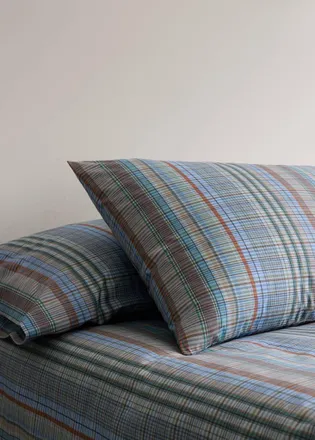 Mango Taie doreiller enfant percale de coton carreaux 50x75 cm bleu - Home - 50x75cm - MANGO HOME