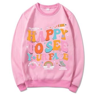 Generic Sweat-shirt pour femme - Imprim&eacute; graphique britannique - Haut surdimensionn&eacute; - Col rond - Manches longues - Automne - Hiver - D&eacute;contract&eacute; - Confortabl