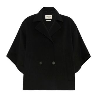 Max Mara Femme, Vestes, Noir, Taille: 42 FR Manteau court &agrave; double boutonnage