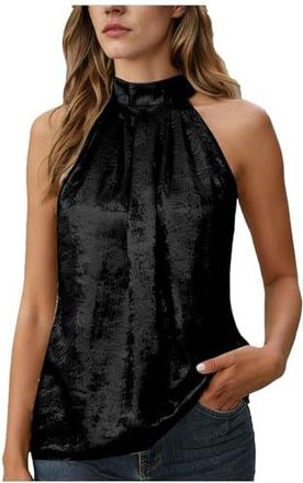 Generic TOFOTL Tunique sans Manches Femme &Eacute;t&eacute; Fluide Fine Bretelle Long sans Manche Court Gainant D&eacute;bardeur C&ocirc;tel&eacute; &Eacute;t&eacute; Debardeur Femme Coton Grande Taille Ele