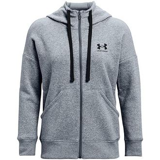 Under Armour Rival Sweat à Capuche en Polaire avec Fermeture éclair intégrale Tops, Gris/Noir, XS Femme