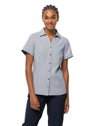 Jack Wolfskin Damen Kepler W Shirt Shortsleeve, Night Blue Checks, XS EU