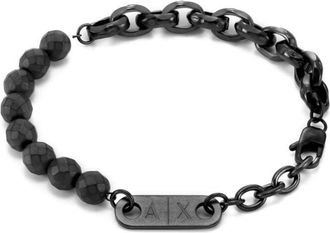 A|X Armani Exchange Herrenarmband aus Edelstahl mit Karabinerhaken- oder Schieberverschluss, 9Lx9Wx4.5cm