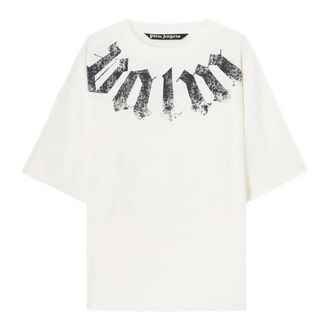 Palm Angels T-shirt &agrave; grand col - Homme - Tops - Blanc - Taille: XL