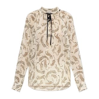 Forte_Forte Oberteil mit Tiermotiv - - Blouses & Shirts - Damen - Beige - XS