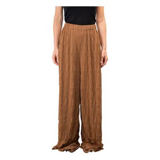 Pierantonio Gaspari Pantalone Plisse - - Trousers - Damen - Braun - S