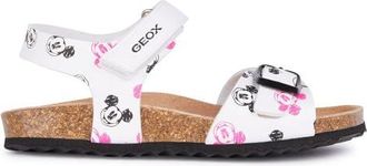 Geox J Adriel Girl C Sandales Fille, White Black, 31 EU