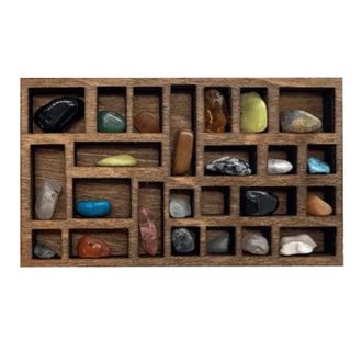 Generico Mini-Schatten- aus Holz, Wandmontage, 25 F&auml;cher, Cubby-, Bauernhof-Organizer f&uuml;r Gew&uuml;rzdosen, Sammelfiguren, Dekoration